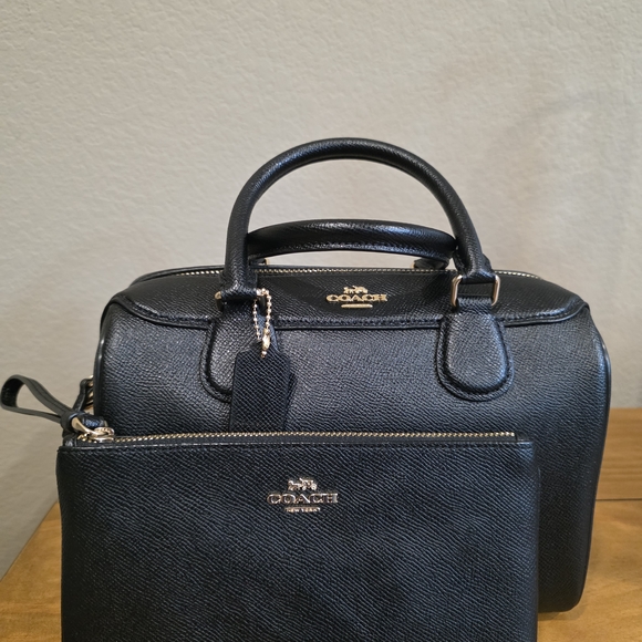 Coach | Bags | Coach Black Leather Duffel Bag Set | Poshmark
